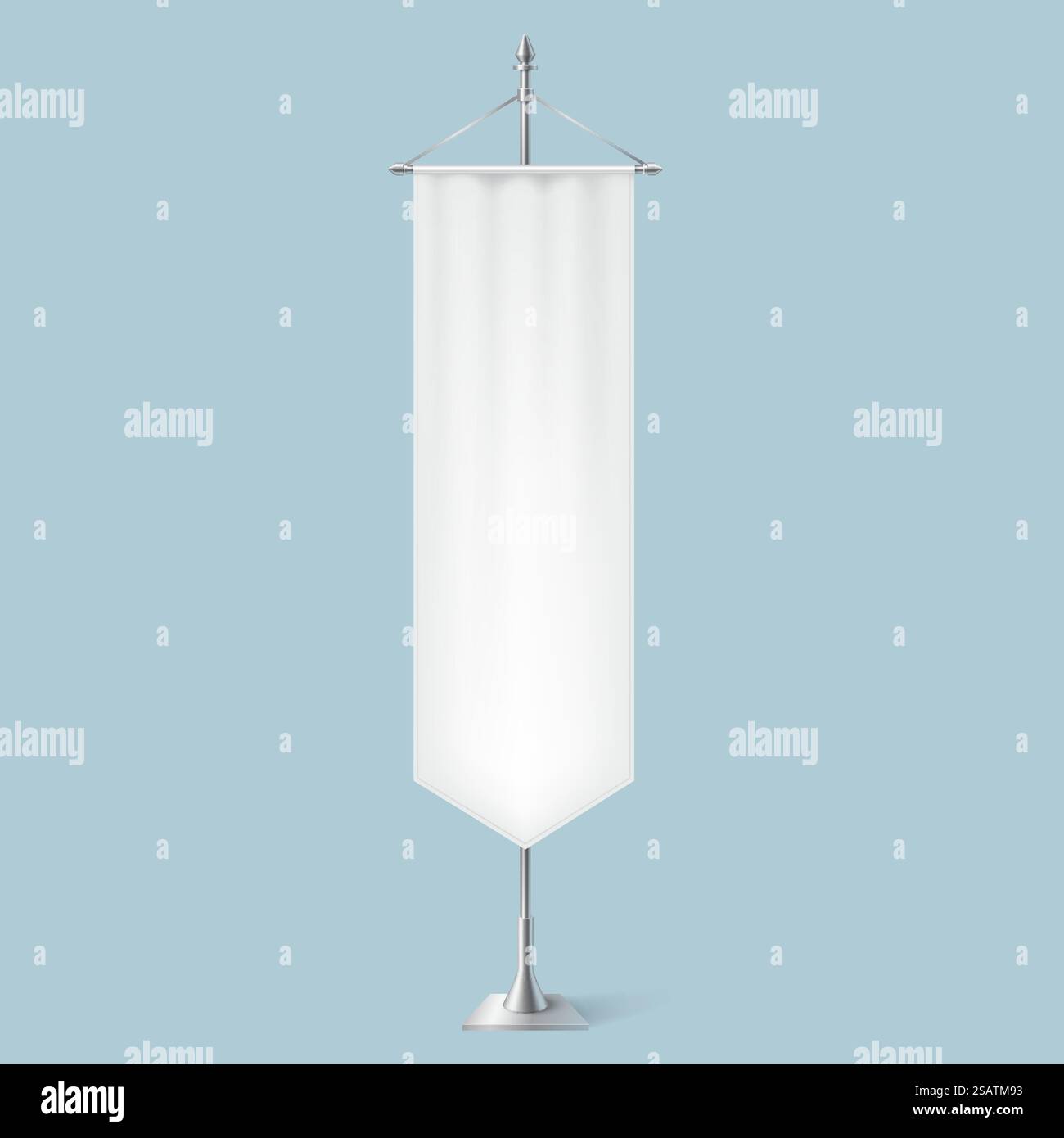 Mockup gonfalon table flag textile realistic vector illustration ...