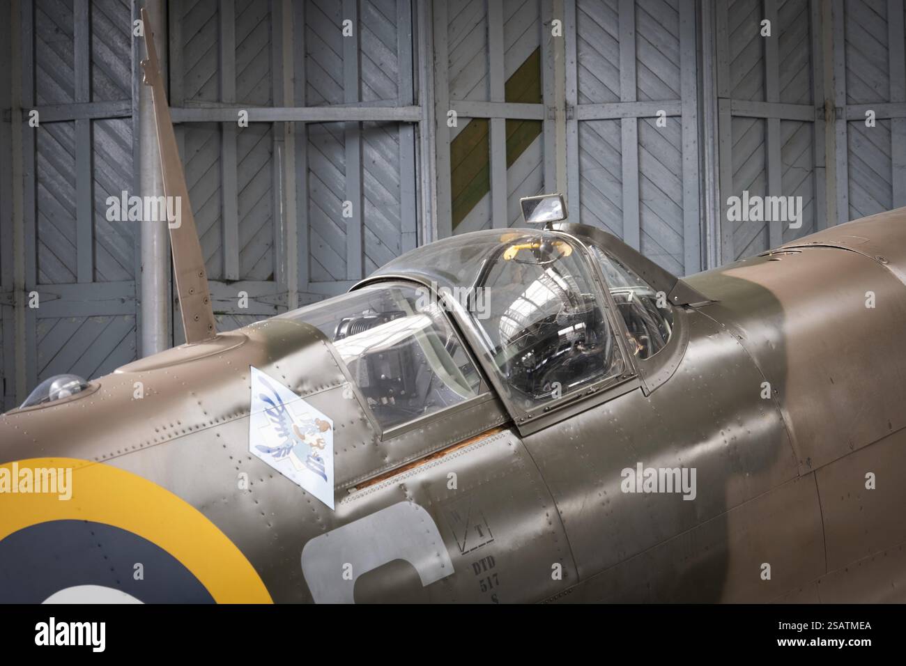 Close up of a Spitfire fighter aeroplane canopy at the Imperial War ...