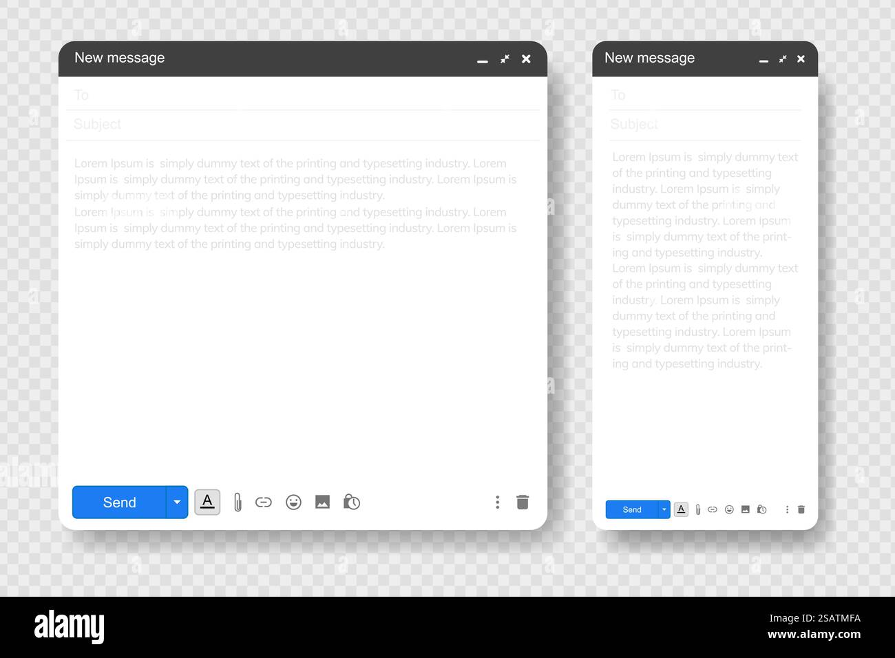 Blank window of Email, template vector illustration. Email message ...