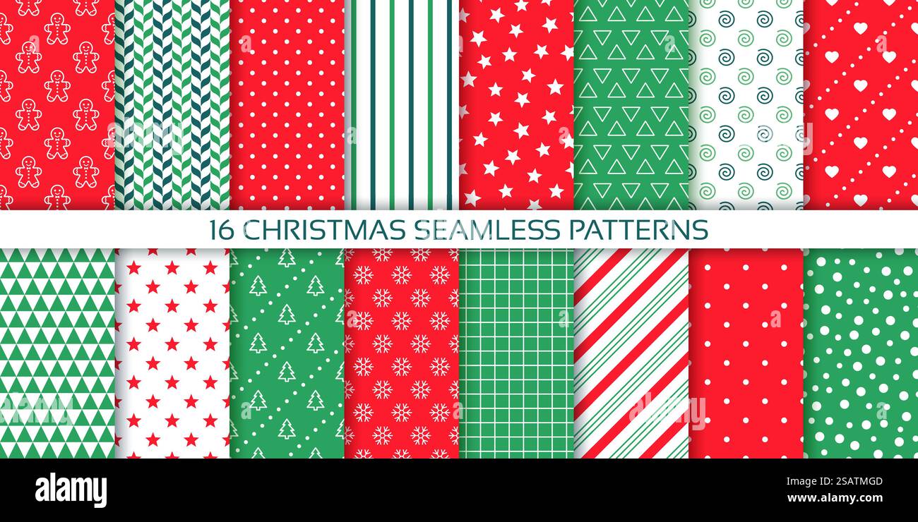 Merry Christmas patterns. Seamless background. Xmas New year textures ...
