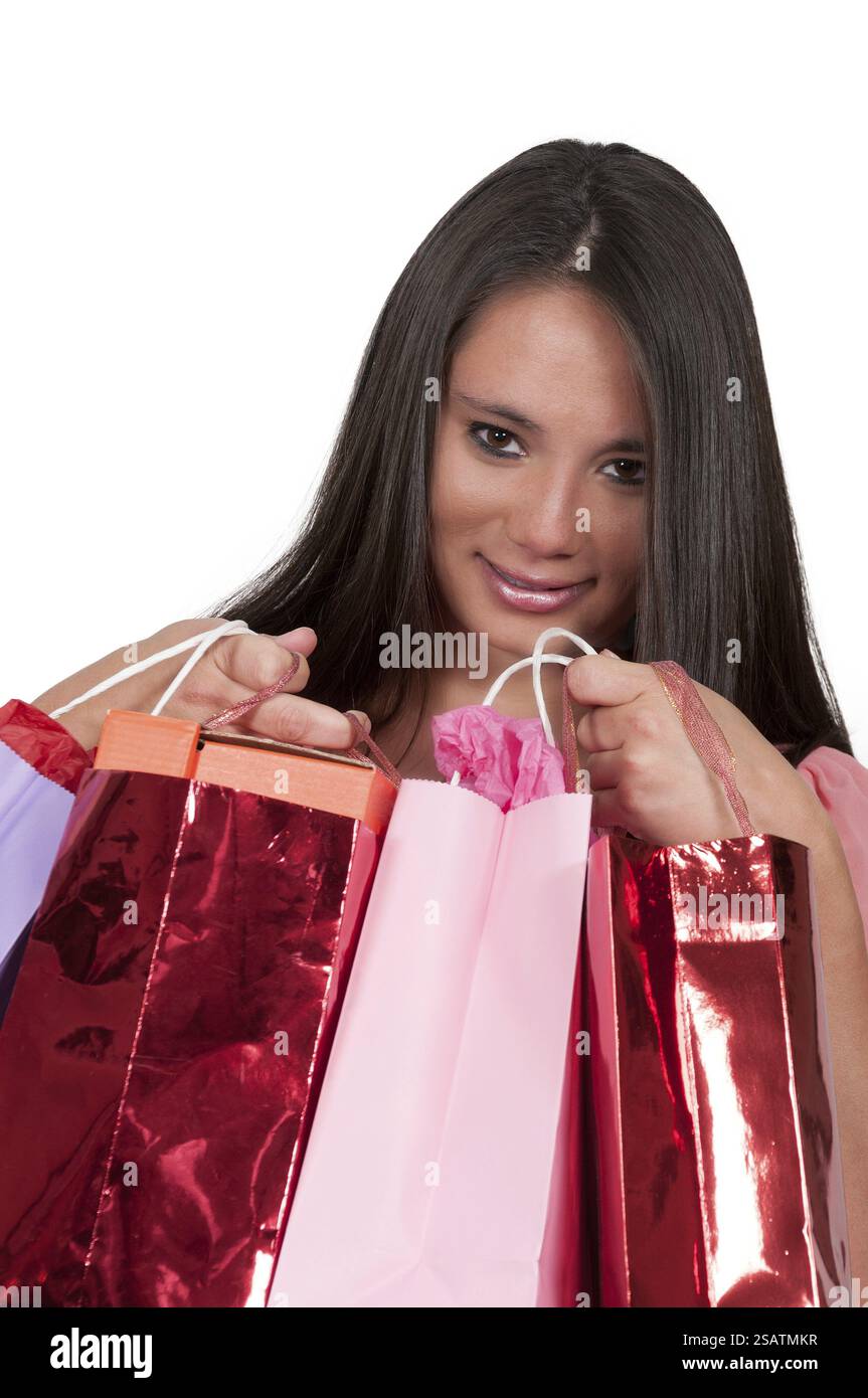 Beautiful multi ethnic diverse woman on a shopping spree Stock Photo ...