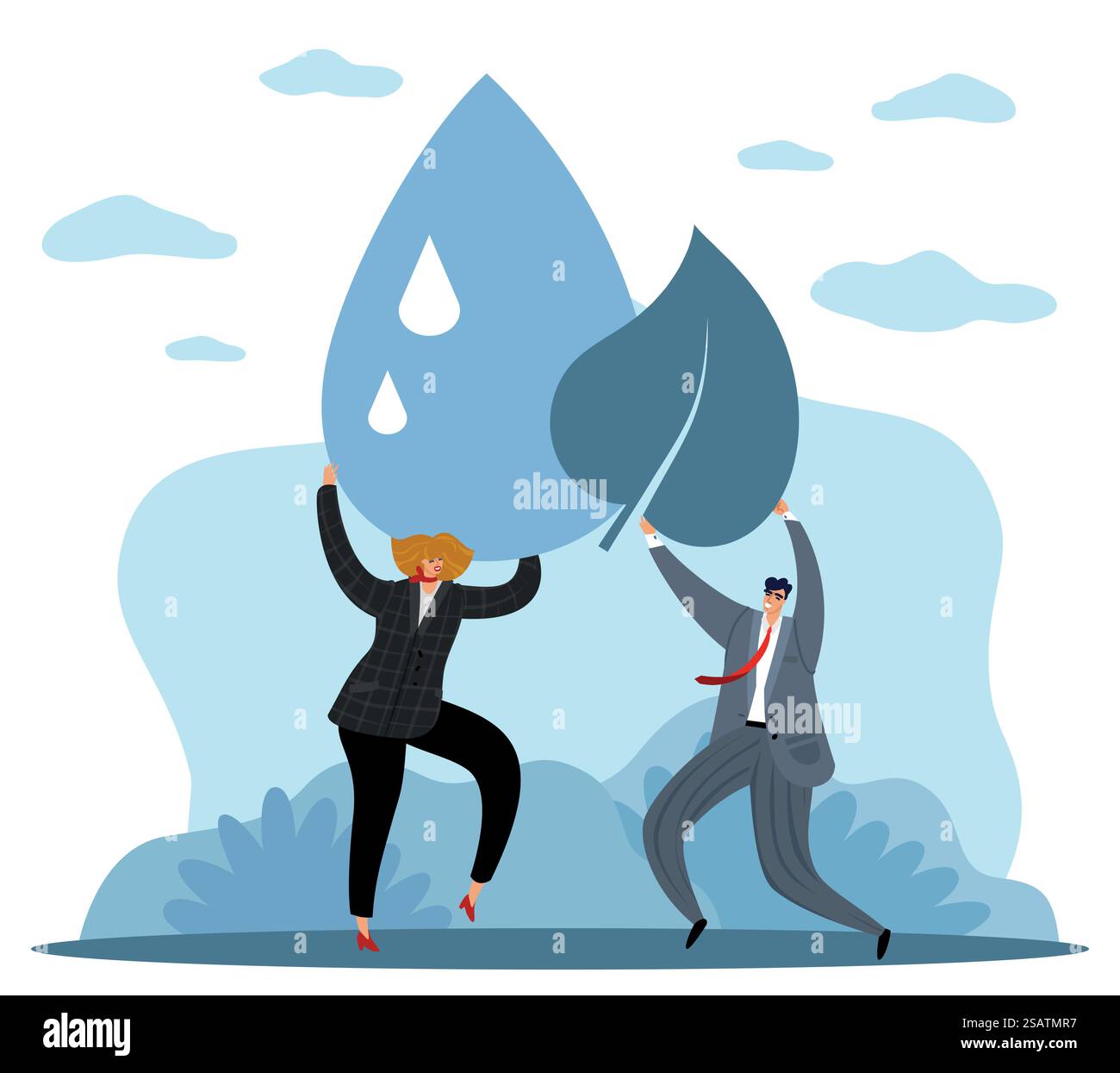 Clean water, quality of ocean, sea or river, tap water environment ...