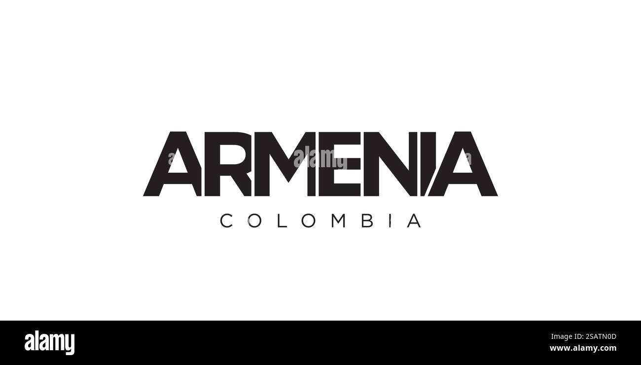 Armenia in the Colombia emblem for print and web. Design features geometric style, vector ...