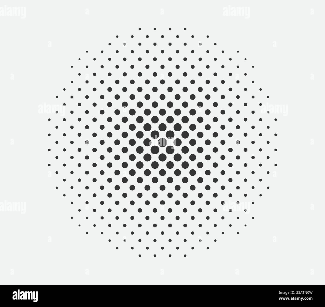 Circle halftone design element. Dots spotted black pattern. Comic style ...
