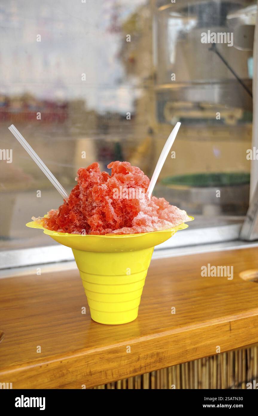 Shaved ice snow cone on a hot summer day Stock Photo - Alamy