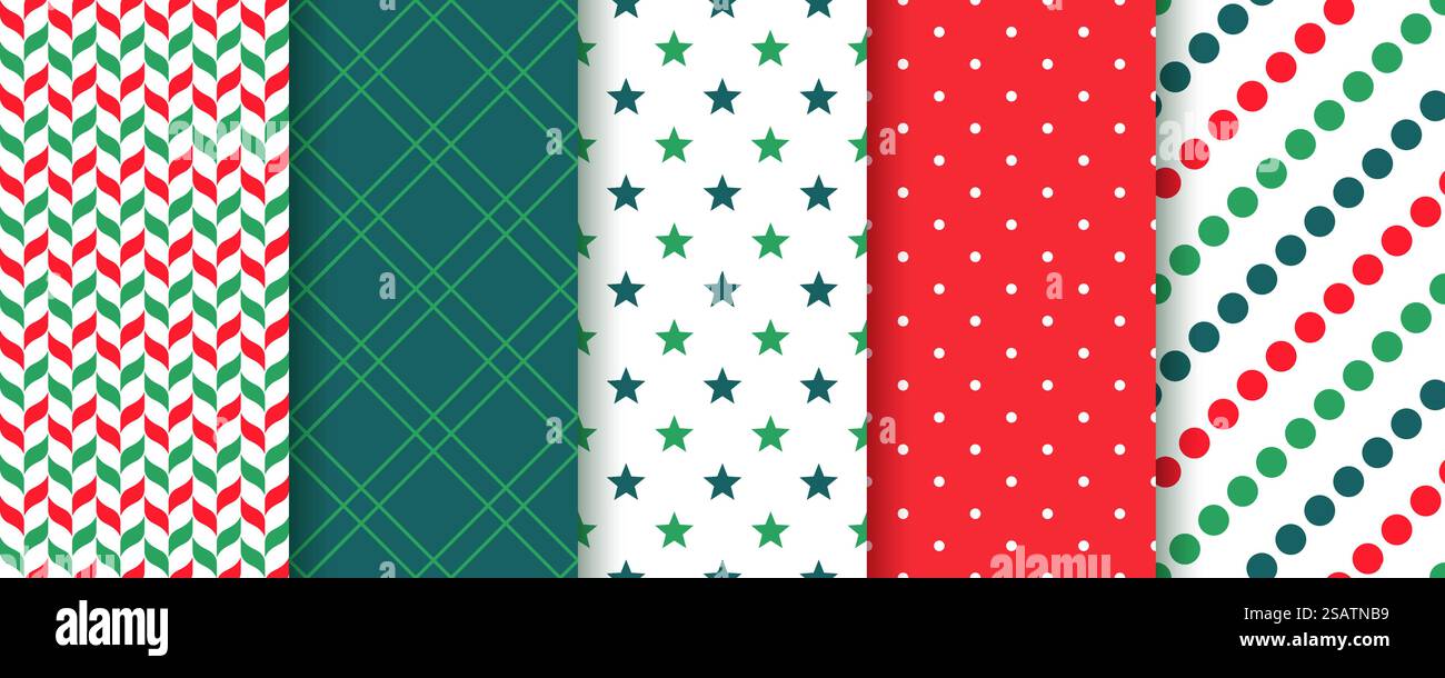 Christmas backgrounds. Seamless patterns. Set holiday textures. Xmas ...