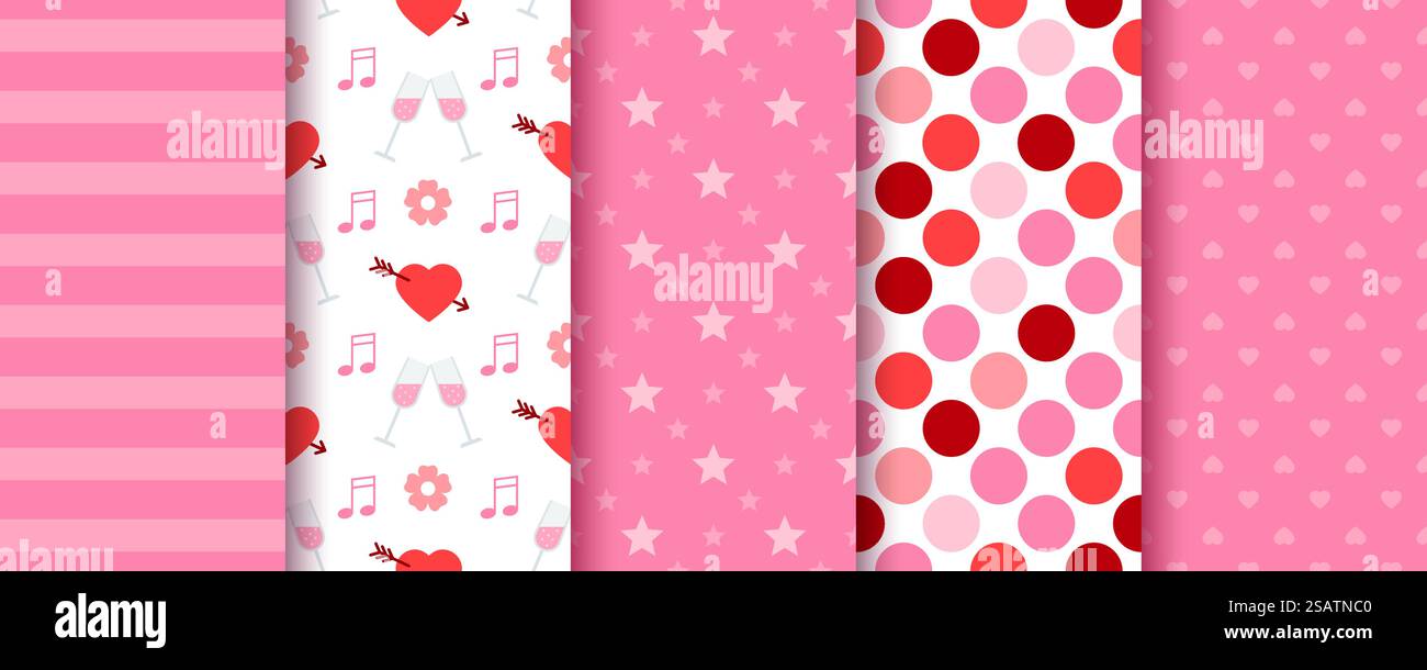 Valentine’s day backgrounds. Seamless pattern. Textures with hearts ...