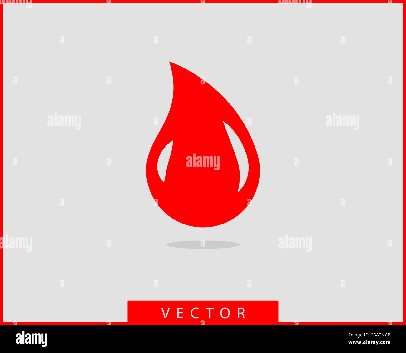 Red blood drop vector icon isolated on white background Stock Vector ...