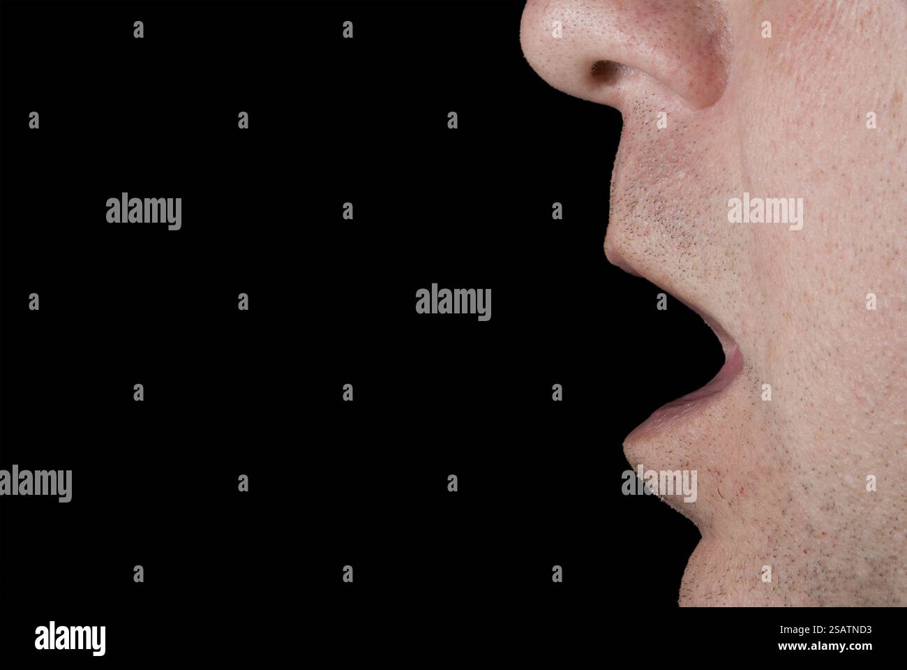 Open mouth template for addition of food objects Stock Photo - Alamy