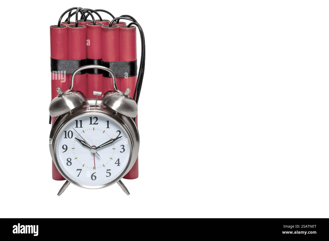 Alarm clock and sticks of dynamite fashioned into a time bomb Stock ...