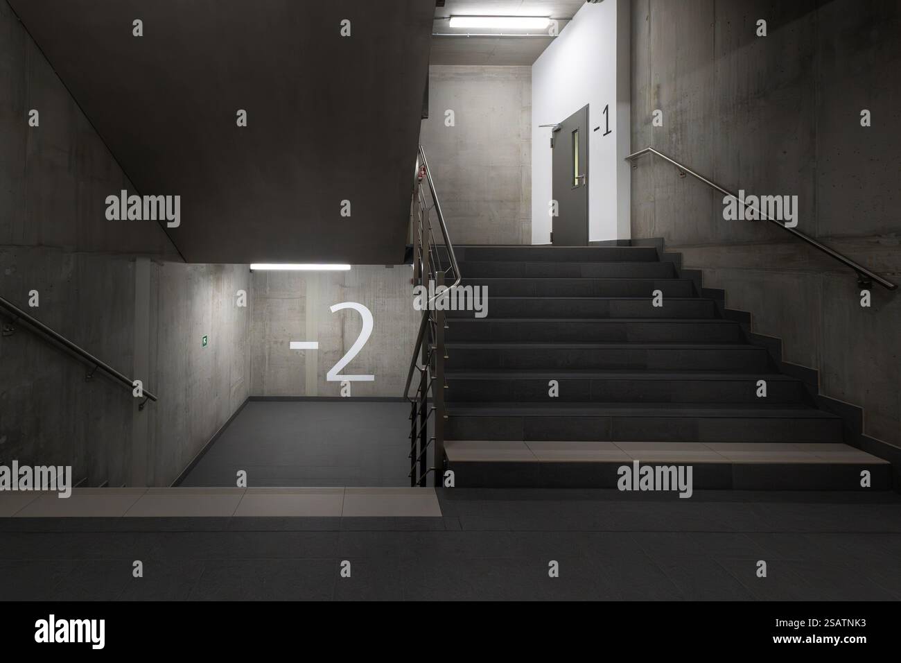 staircase underground level parking real estate concrete interior exit ...