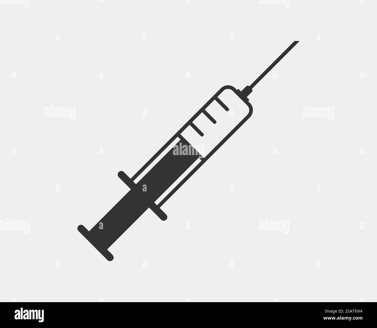 Medical icons vector. Syringe icon medicine drug. Black and white ...