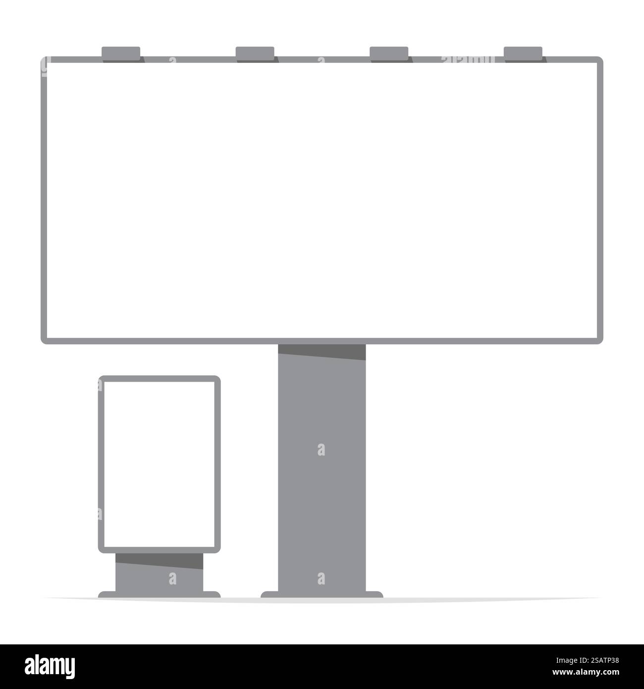 billboard board and citylight, screen, contour; vector illustration ...