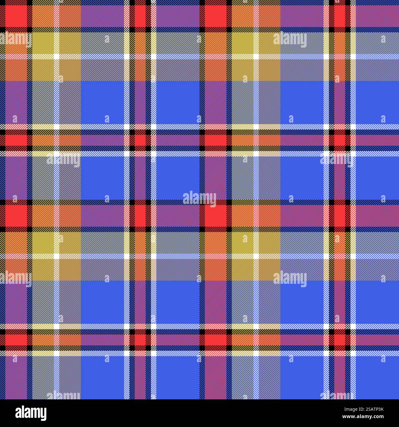 Blue colors check fabric texture seamless pattern. Vector illustration ...