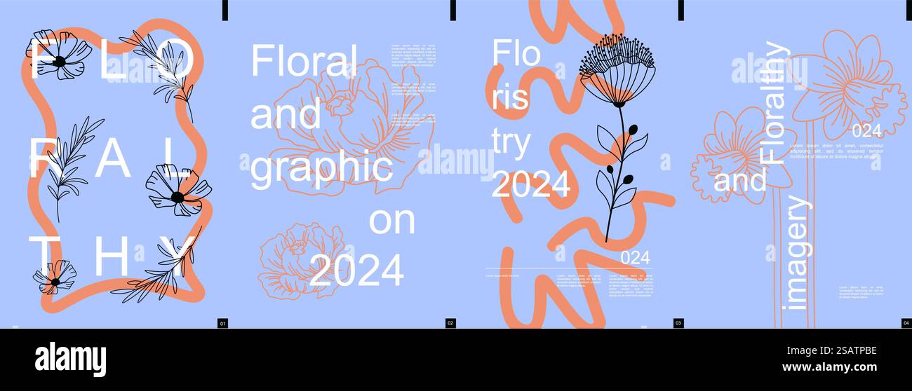 Floral modern banner with trendy minimalistic typography design. Poster ...