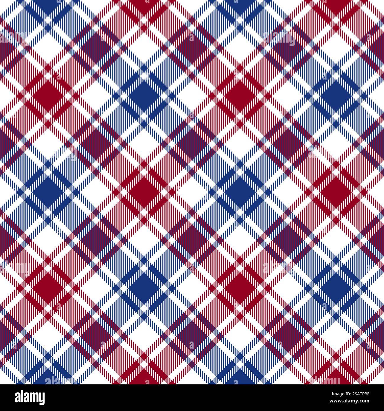 Red blue white diagonal check texture seamless pattern. Vector ...