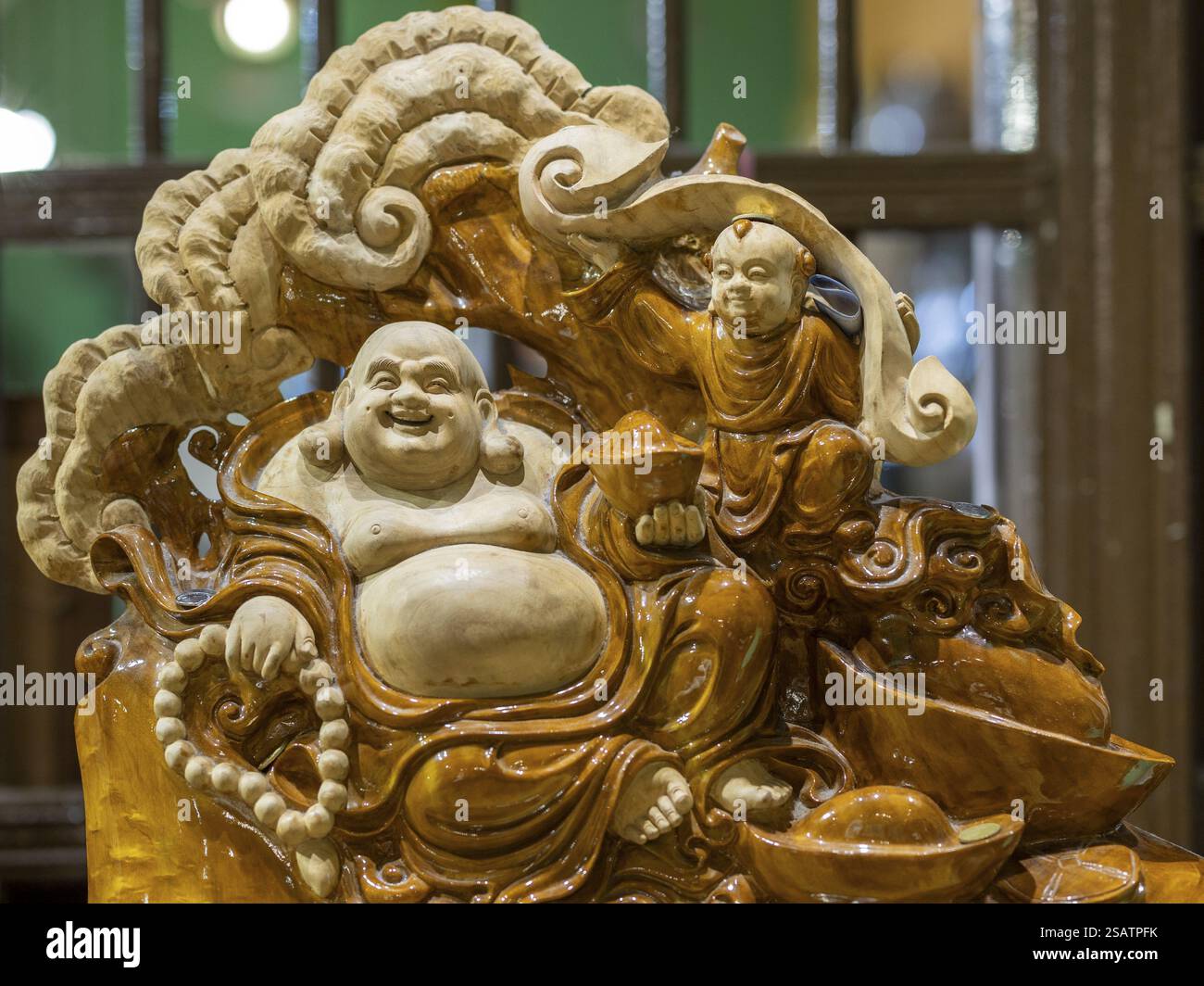 Clay Buddha figure, Pinang Peranakan Mansion Museum, George Town ...