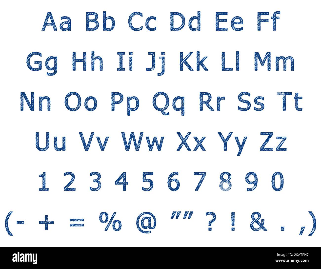 Pen hand drawing letters english alphabet. Vector illustration.. Pen ...