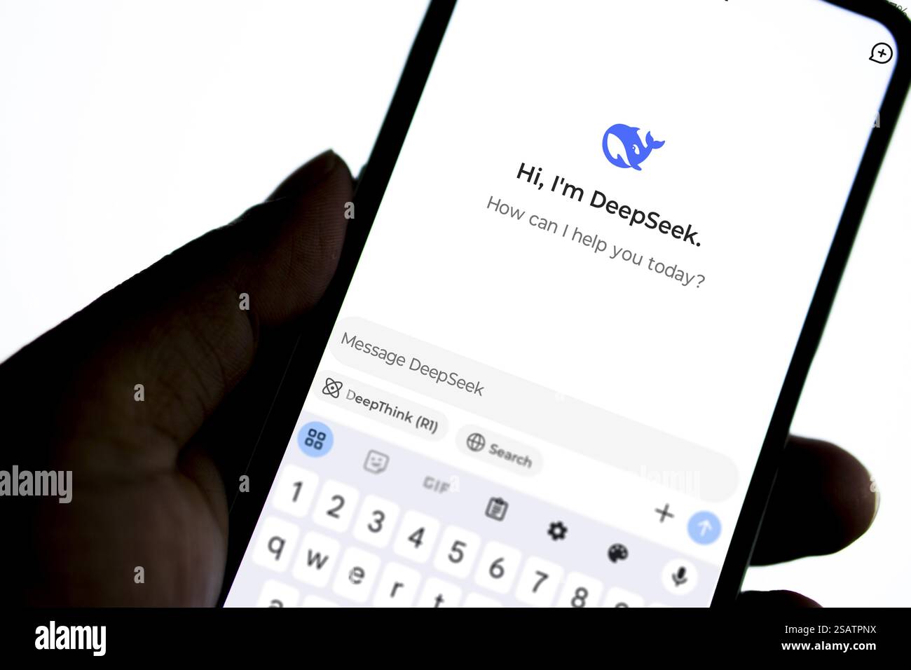 Deepseek Ai logo is displayed on smartphone Stock Photo - Alamy