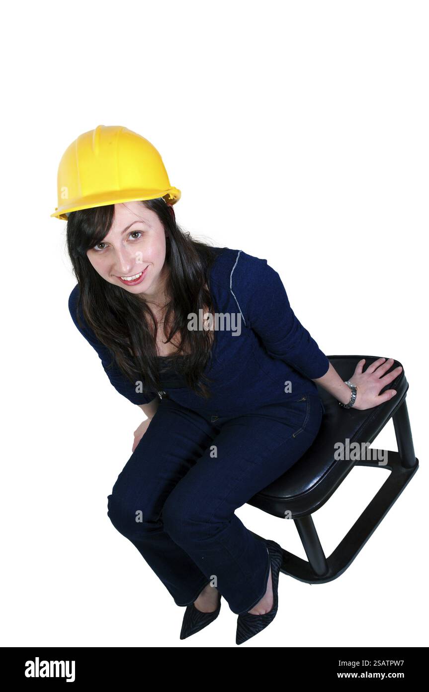 Woman worker on building Cut Out Stock Images & Pictures - Alamy