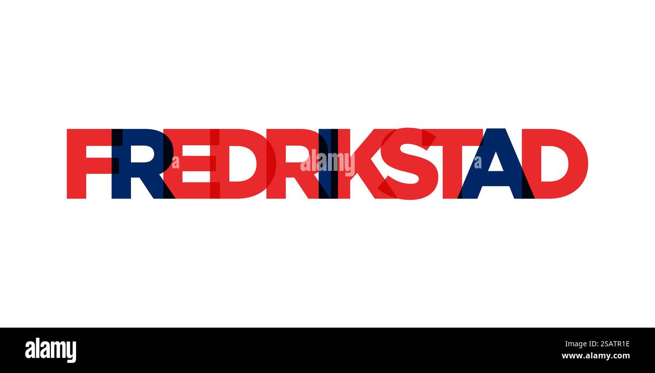 Fredrikstad in the Norway emblem for print and web. Design features geometric style, vector ...