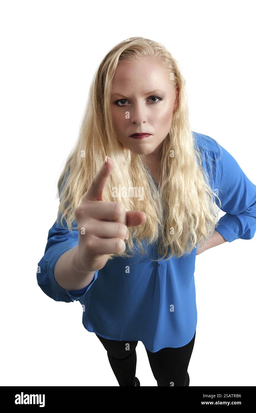 Beautiful young woman who is steaming mad Stock Photo - Alamy