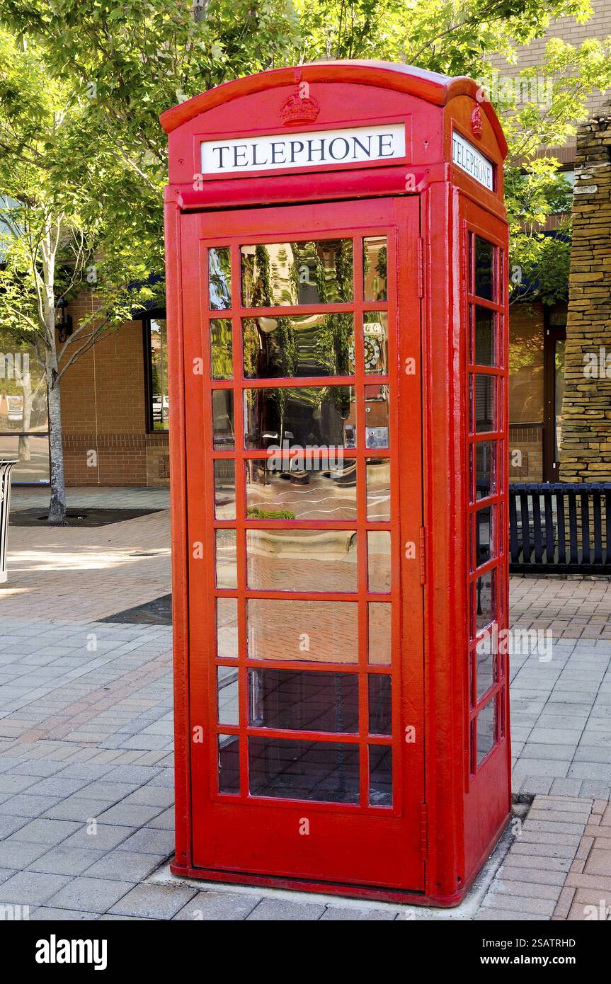 Vintage phone booth used before the age of cell phones Stock Photo - Alamy