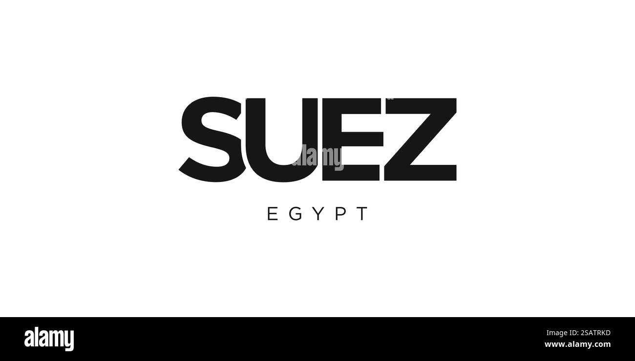 Suez in the Egypt emblem for print and web. Design features geometric ...