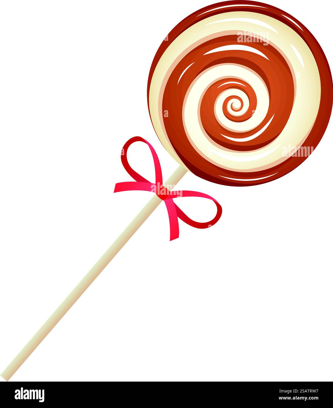 Chocolate swirl lolipop cartoon icon. Sweet cartoon candy isolated on ...