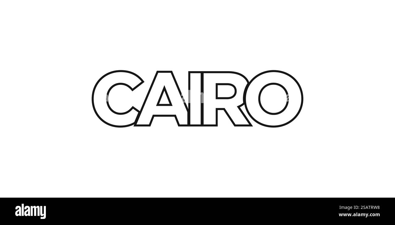Cairo in the Egypt emblem for print and web. Design features geometric ...