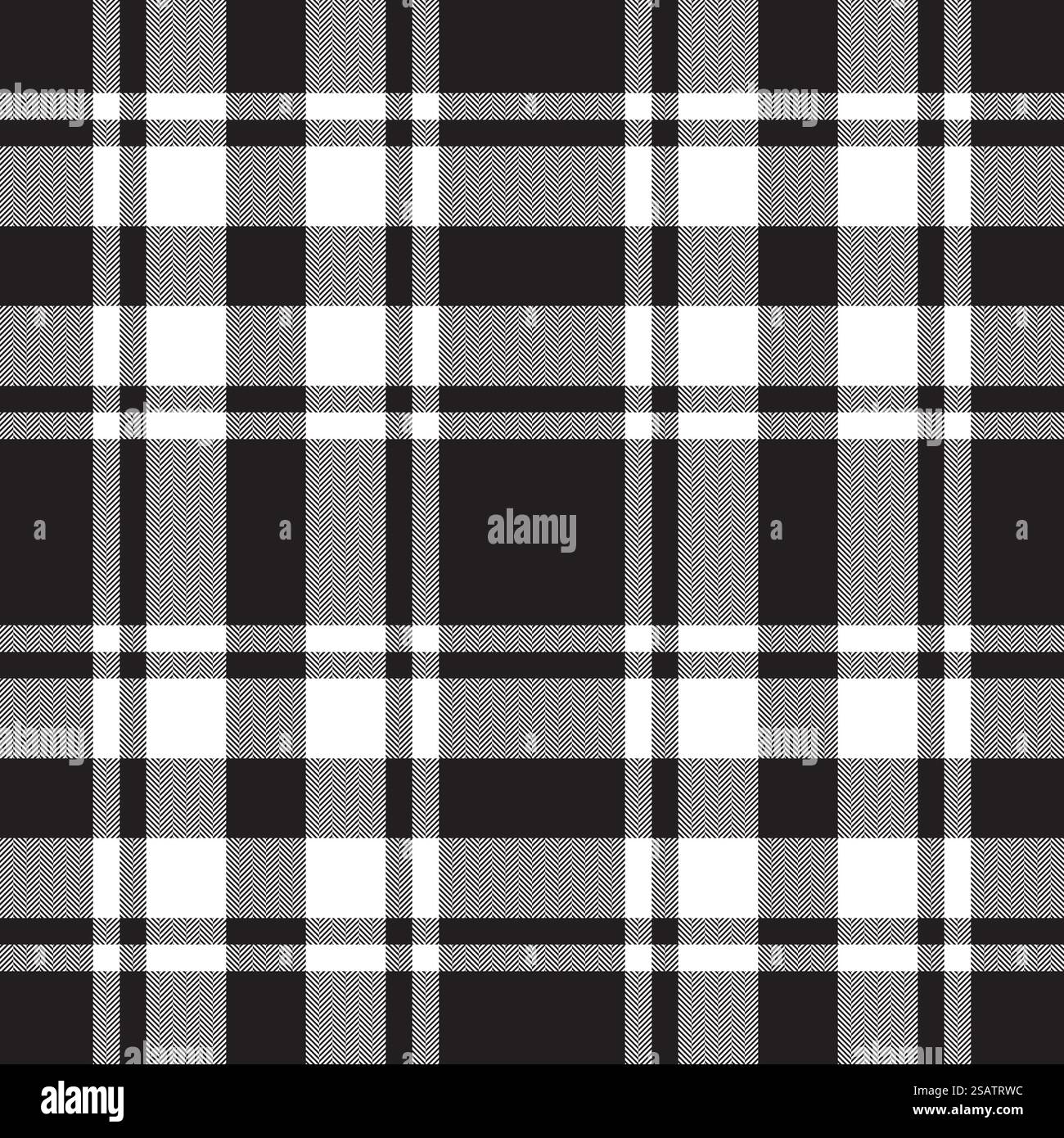 Plaid seamless pattern in black and white. Check fabric texture. Vector ...