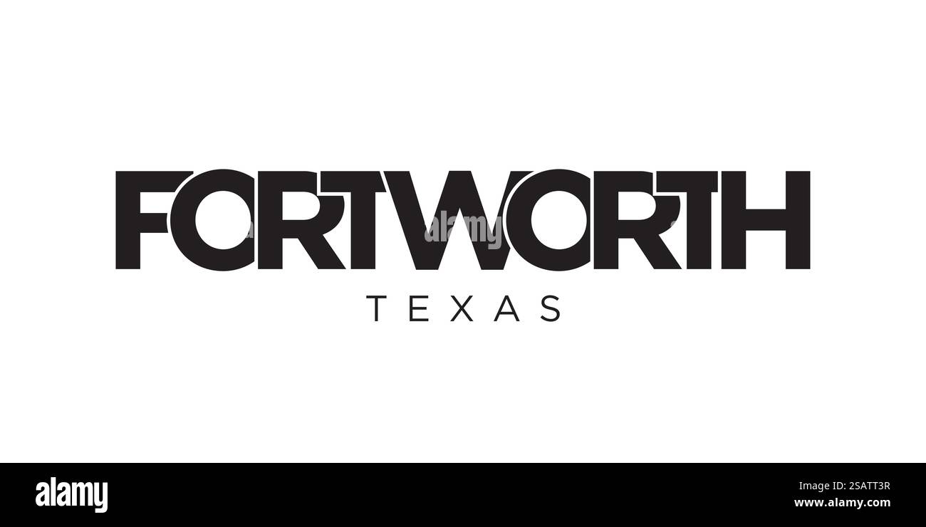 Fort Worth, Texas, USA typography slogan design. America logo with ...
