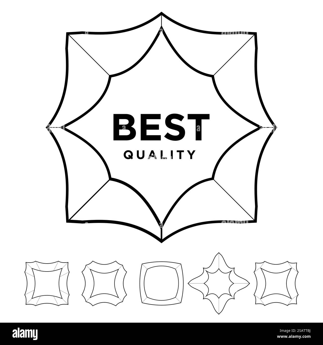 Medal award best quality stars outline silhouette set. Vector ...