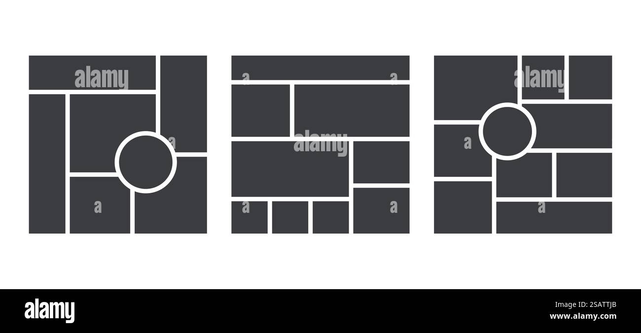 Moodboard template. Collage grid. Mood board banner. Social media ...