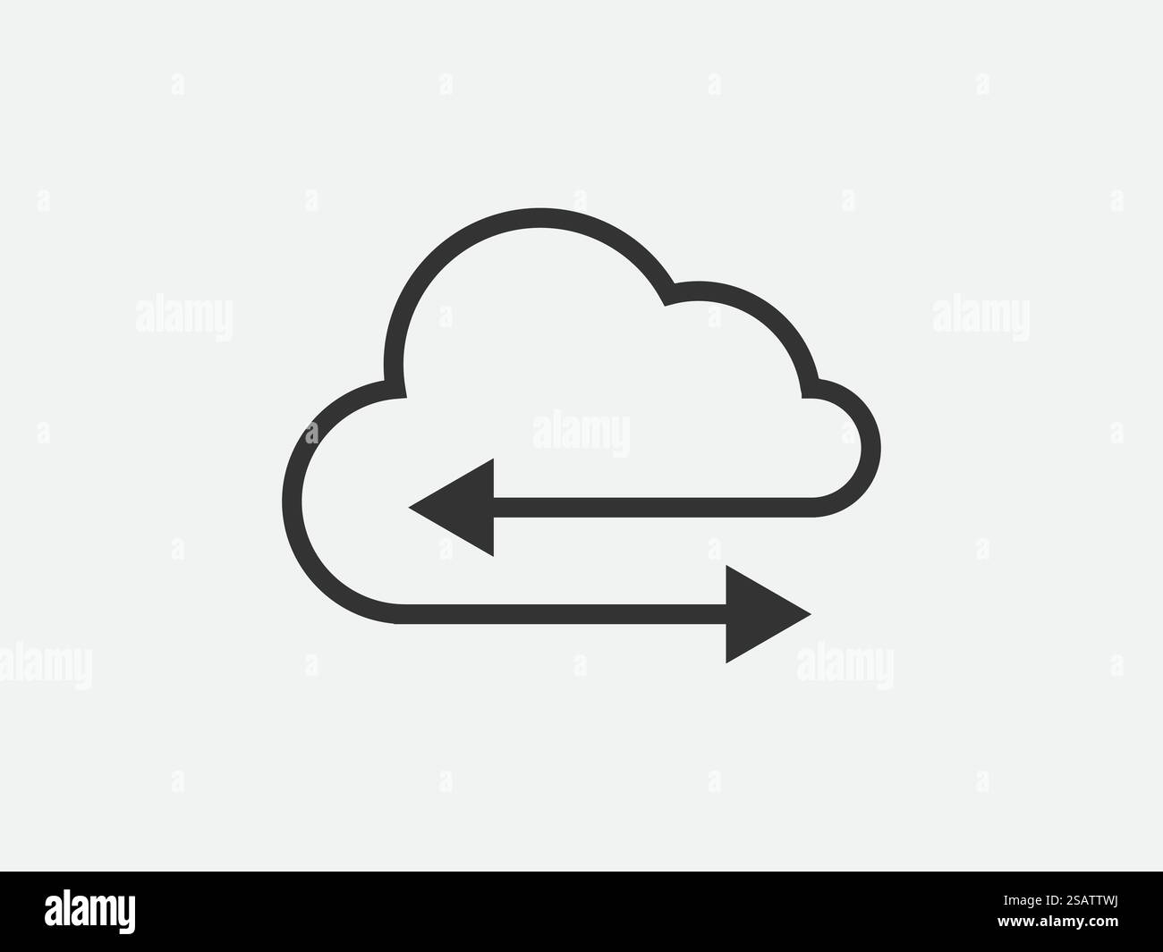 Technology Icon Vector Cloud Computing Connection Big Data Global Server Line Design Network