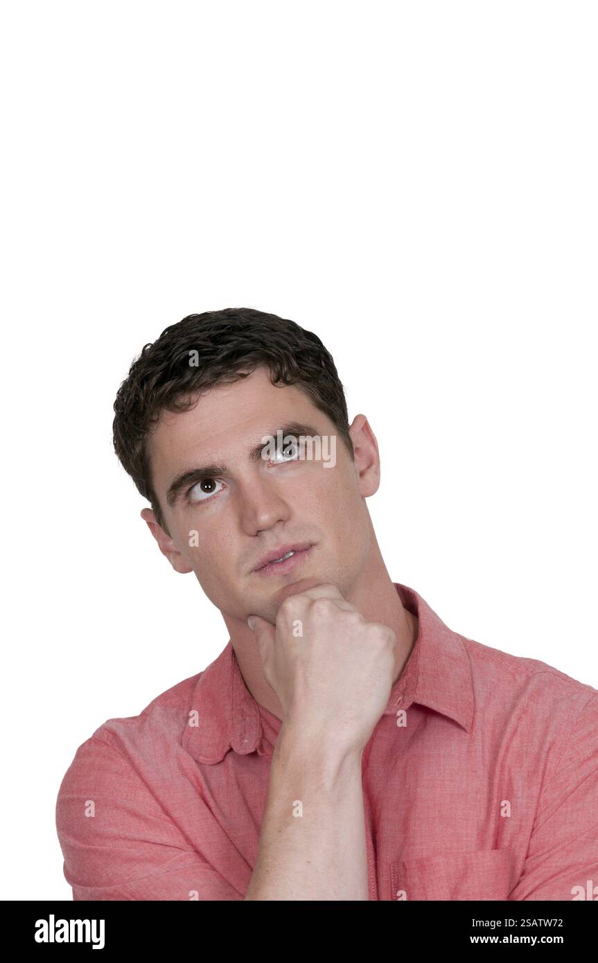 Handsome man thinking thoughts with his brain Stock Photo - Alamy