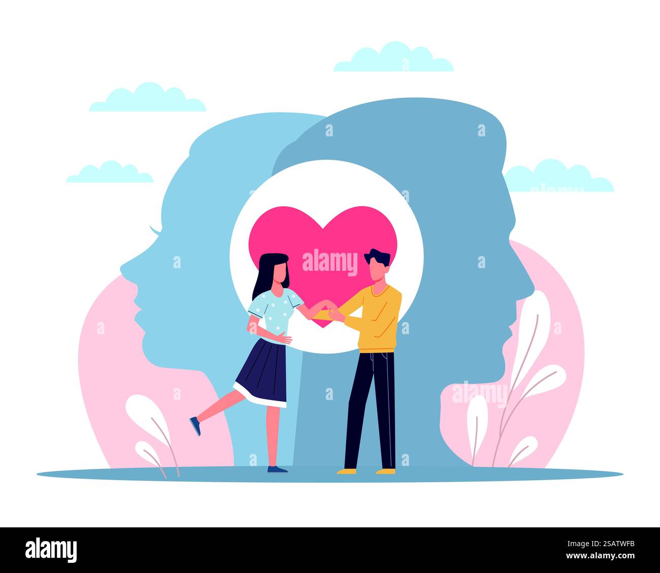 Couple in love. People solidarity. Friendship trust and union. Love ...