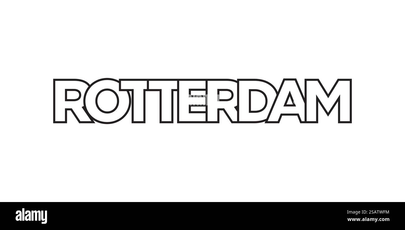 Rotterdam in the Netherlands emblem for print and web. Design features ...