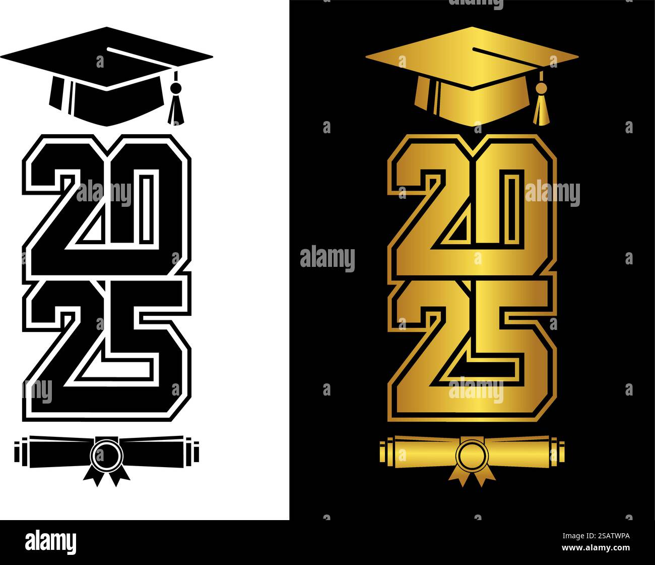 Graduating class of 2025 for greeting, invitation card. Text for ...