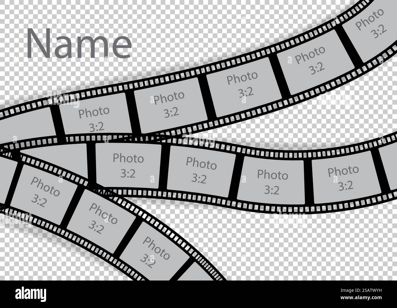 Film strip photo frame effect template collage. Vector illustration ...