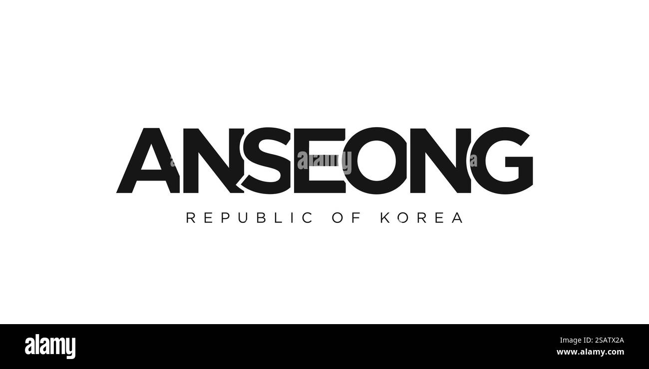 Anseong in the Korea emblem for print and web. Design features ...