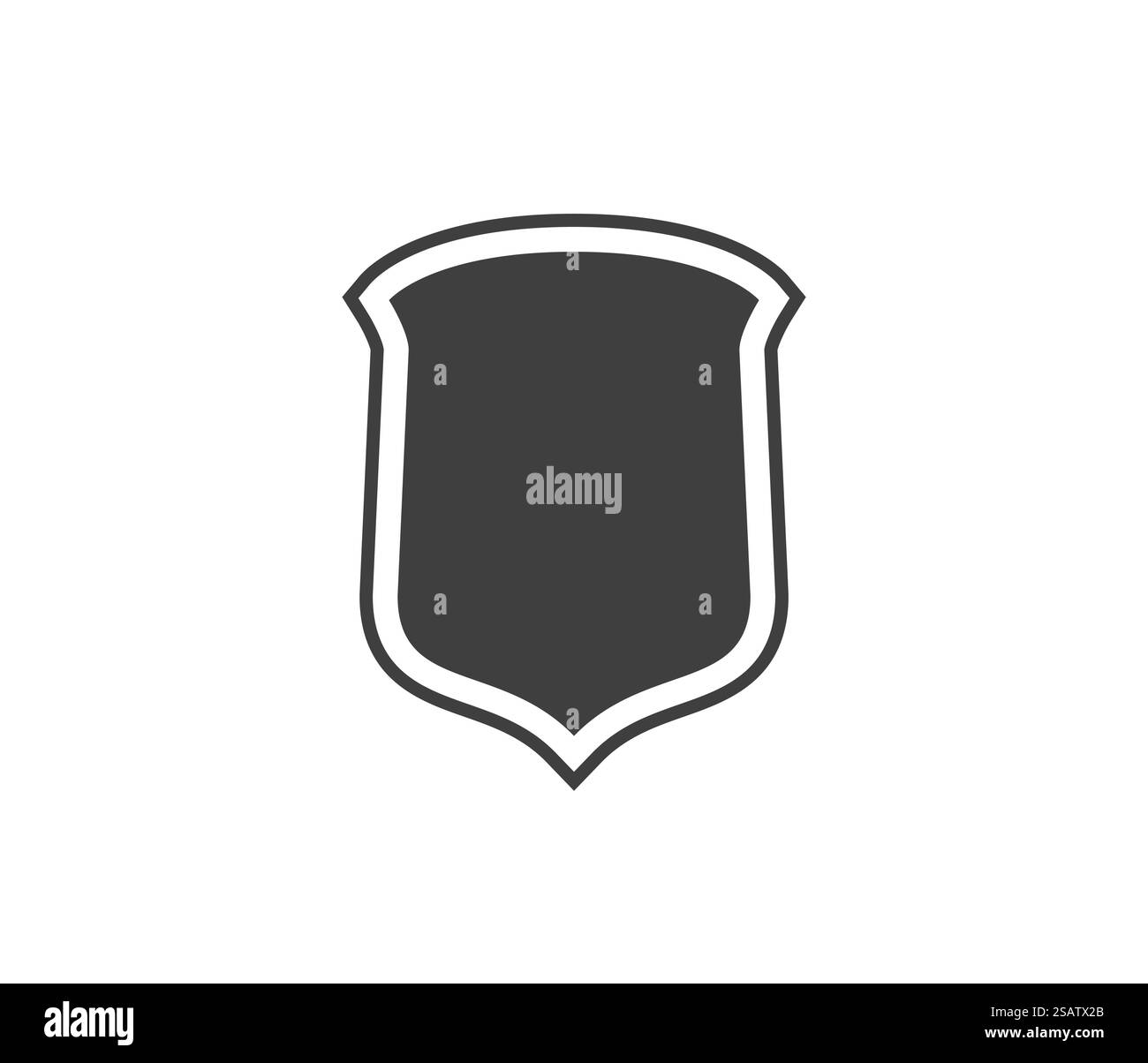 Shield black and white logo. Guarantee, insignia and guard symbol ...