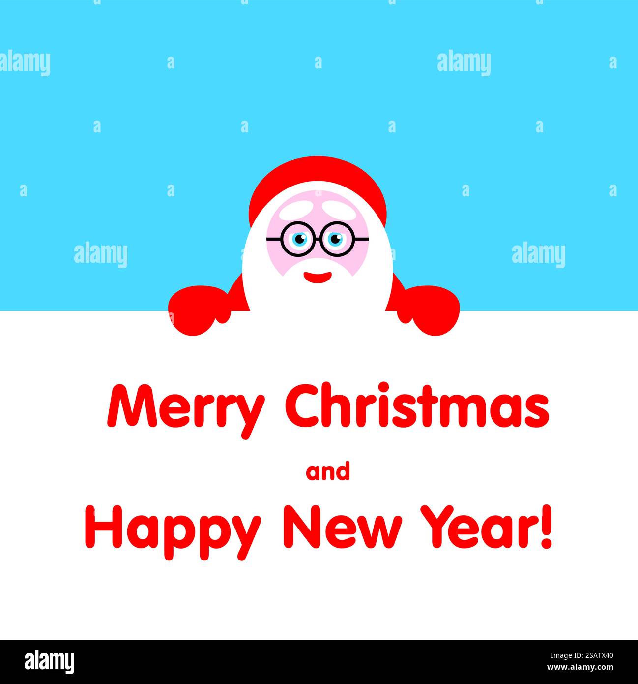 Vector cute santa claus peeping hi-res stock photography and images - Alamy