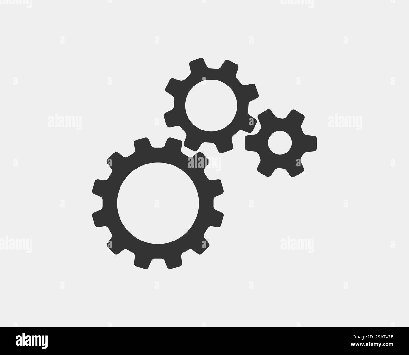 Metal gears and cogs vector. Gear icon flat design. Mechanism wheels ...