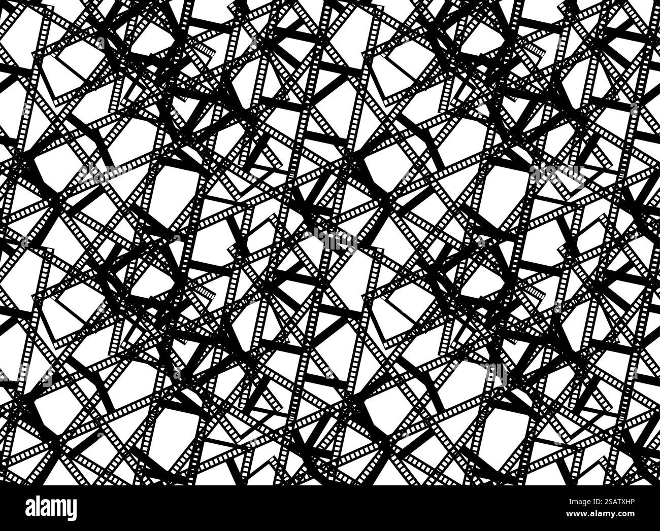 Old film strip black white seamless pattern retro style. Vector ...
