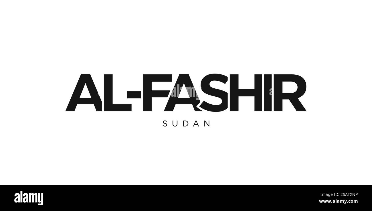 Al Fashir in the Sudan emblem for print and web. Design features ...