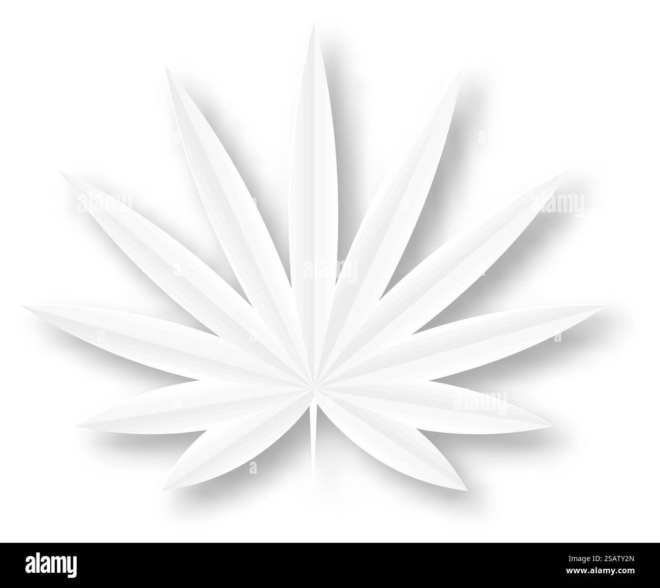 Tropical leaf paper element. Exotic botany cutout isolated on white ...