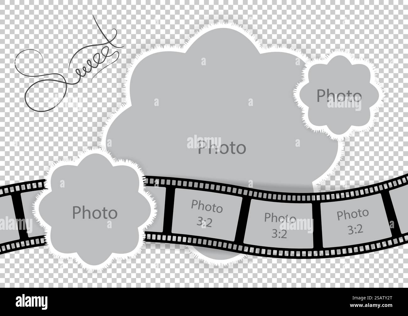 Photo frame for sweet baby and family album. Vector illustration ...