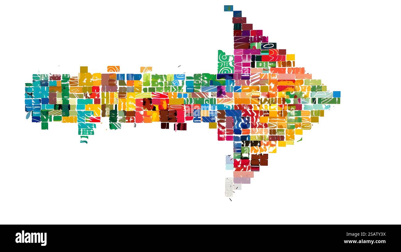 This striking image presents a pixelated arrow cursor made up of ...