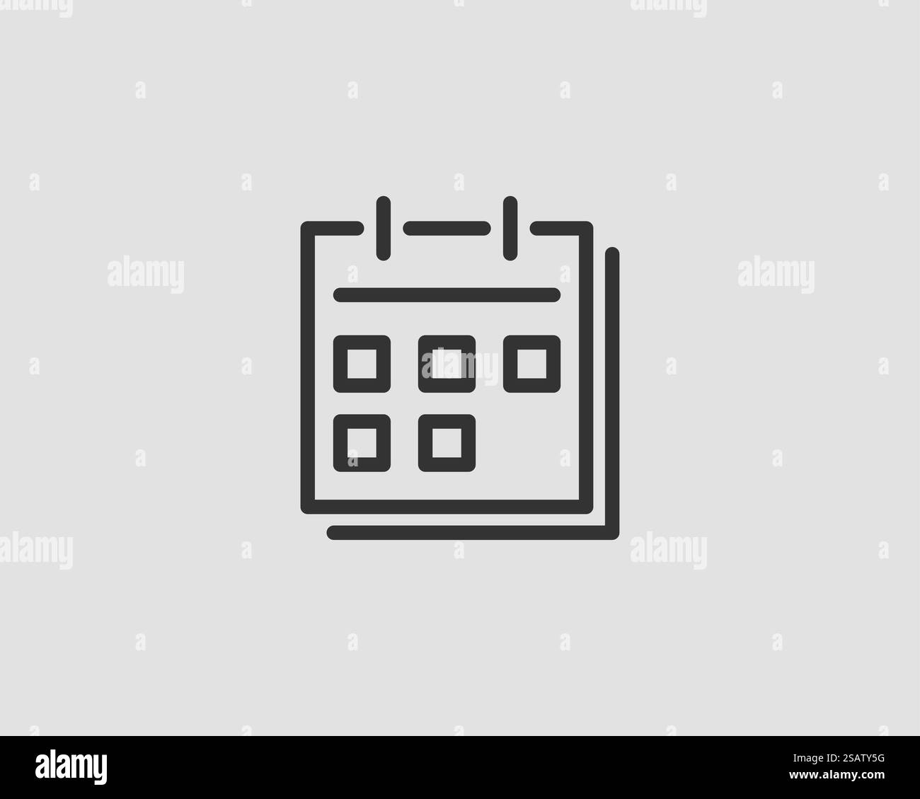 Calendar icon flat illustration Black and White Stock Photos & Images ...